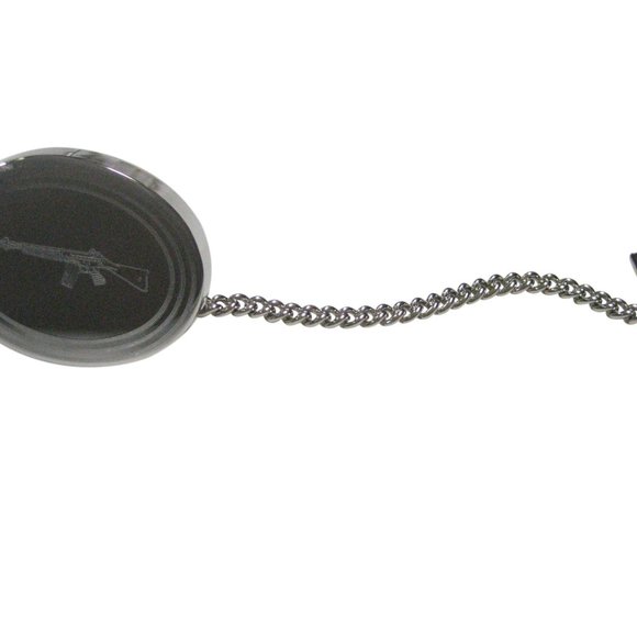 Kiola Designs | Accessories | Etched Oval Left Facing Ak47 Rifle Tie ...